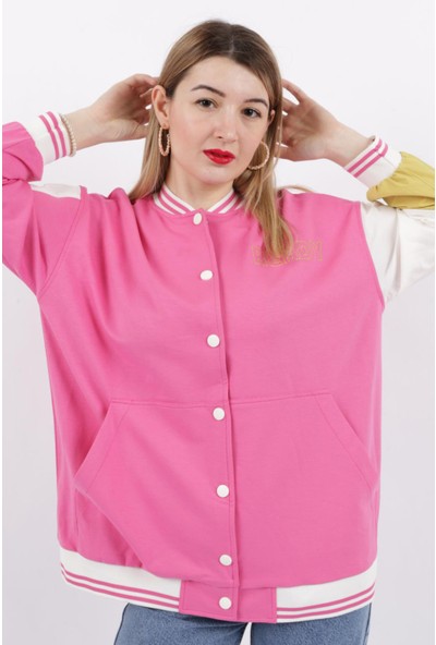 Ikoll 27026 Kadın Renk Bloklu Rıbanalı Bomber