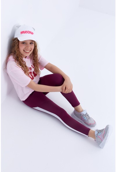 Tommy Life Bordo Parlak Baskı Detaylı Yüksek Bel Dar Paça Kız Çocuk Tayt - 75059 Tommy Life Bordo Parlak Baskı Detaylı Yüksek Bel Dar Paça Kız Çocuk Tayt - 75059