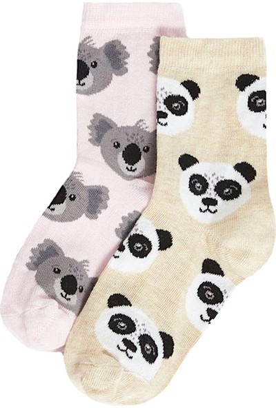 Unlimited Legwear 2li Hayvan Desenli Bej/pembe Kadın Soket Çorap Unlimited Legwear 2li Hayvan Desenli Bej/pembe Kadın Soket Çorap