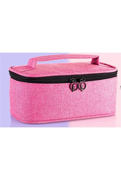 Kadın Pembe Fermuarlı Saplı Makyaj Çantası Kadın Pembe Fermuarlı Saplı Makyaj Çantası