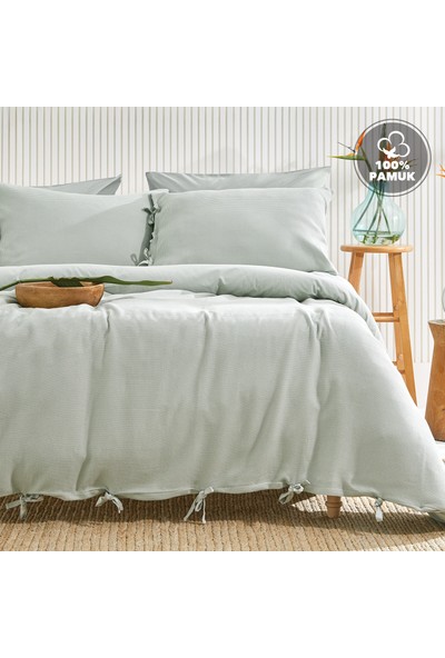 Yataş Bedding Pure Ranforce Yıkamalı Çift Kişilik Nevresim Takımı - Adaçayı