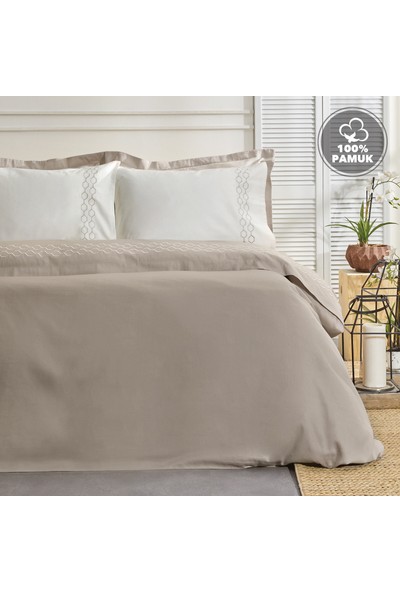 Yataş Bedding Urban Saten Çift Kişilik Nevresim Takımı - Vizon Yataş Bedding Urban Saten Çift Kişilik Nevresim Takımı - Vizon