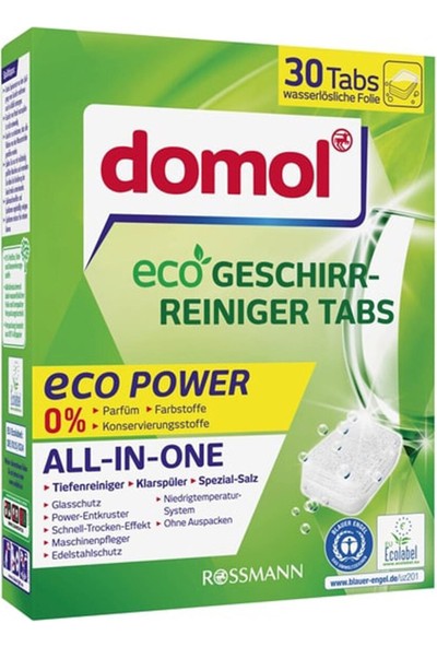 Domol Bulaşık Makinesi Tableti Eco 30'Lu Domol Bulaşık Makinesi Tableti Eco 30'Lu