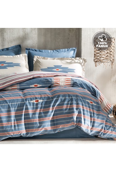 Yataş Bedding Nomi Ranforce Çift Kişilik Nevresim Takımı - Indigo Yataş Bedding Nomi Ranforce Çift Kişilik Nevresim Takımı - Indigo