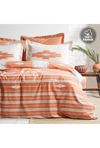 Yataş Bedding Nomi Ranforce Çift Kişilik Nevresim Seti - Kiremit Yataş Bedding Nomi Ranforce Çift Kişilik Nevresim Seti - Kiremit