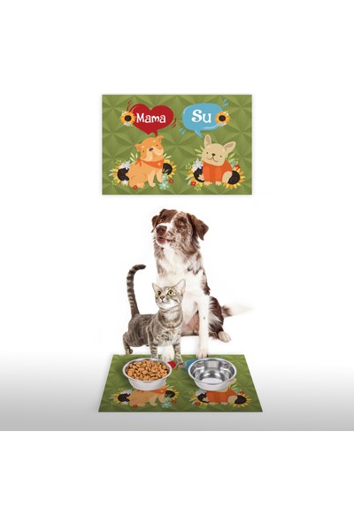 Vagonik Water Food Kedi Köpek Desenli Dijital Baskılı 35X50 Dekoratif Çok Amaçlı Mama Altlığı Mama Paspası Vagonik Water Food Kedi Köpek Desenli Dijital Baskılı 35X50 Dekoratif Çok Amaçlı Mama Altlığı Mama Paspası