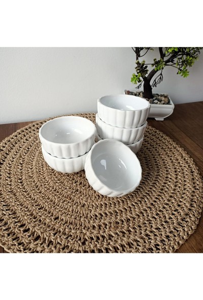 6'lı Beyaz Seramik 8x3 cm Yuvarlak Sosluk & Sunumluk 6'lı Beyaz Seramik 8x3 cm Yuvarlak Sosluk & Sunumluk