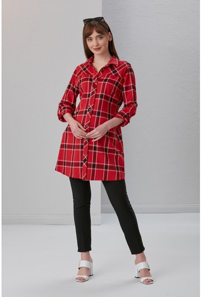 Işşıl 4504-Ekose Verev Kesim Oduncu Hamile Gömlek-Tunik Işşıl 4504-Ekose Verev Kesim Oduncu Hamile Gömlek-Tunik