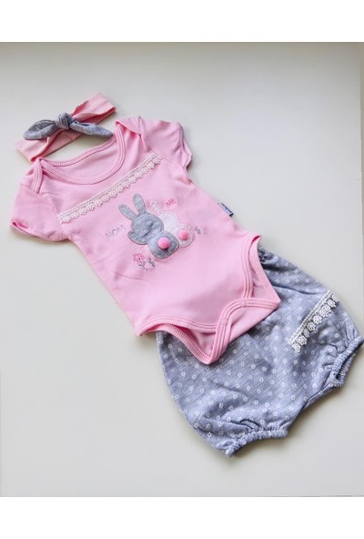Babylonkids Tavşanlı Şortlu Body’li Takım