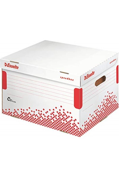 EKS Ticaret Esselte 623914 Arşiv Kapaklı Kapaklı Kutu Speedbox Klasör Için Beyaz/kırmızı