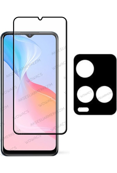 Vivo Y21S ile Uyumlu Ekranı Tam Kaplayan Cam Ekran Koruyucu ve Siyah Çerçeveli Kamera Lens Koruyucu Vivo Y21S ile Uyumlu Ekranı Tam Kaplayan Cam Ekran Koruyucu ve Siyah Çerçeveli Kamera Lens Koruyucu