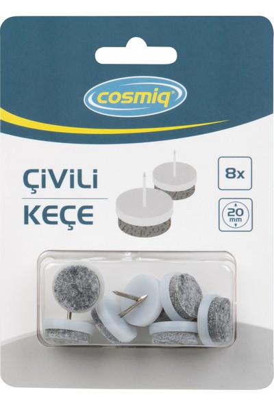 Cosmiq Çivili Keçe 8'li Beyaz Cosmiq Çivili Keçe 8'li Beyaz