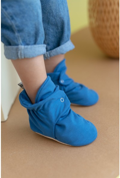 First Step Organik Pamuk Kaydırmaz Taban Çıtçıtlı Indigo Panduf First Step Organik Pamuk Kaydırmaz Taban Çıtçıtlı Indigo Panduf