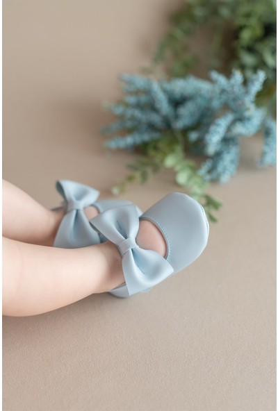 First Step Mavi Kız Bebek Suni Deri Fiyonklu Babet Patik First Step Mavi Kız Bebek Suni Deri Fiyonklu Babet Patik