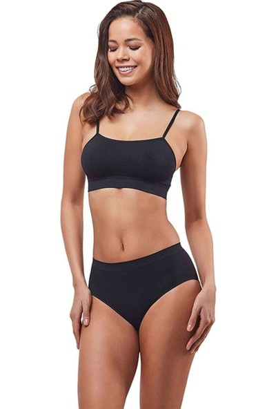 Royaleks Elite Life Kadın Ince Askılı Dikişsiz Siyah Büstiyer 851