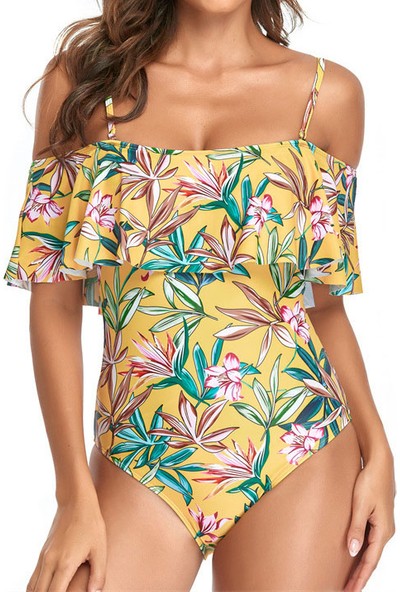 Shuipi Kadın Tek Omuzlu Desenli Fırfır Detaylı Mayo L Beden - Sarı (Yurt Dışından) Shuipi Kadın Tek Omuzlu Desenli Fırfır Detaylı Mayo L Beden - Sarı (Yurt Dışından)