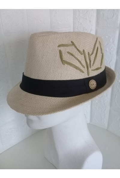 Cybele Hasır Fedora Şapka El Işlemeli