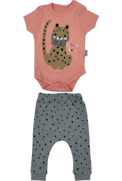 Babylia Babylia Kedi Baskılı Fiyonklu Takım