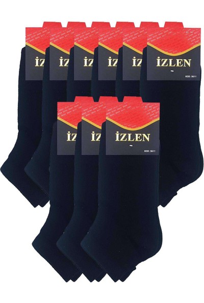 Royaleks Siyah Erkek Kısa Spor Çorap 9 Çift