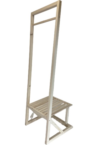 Rusthing Doğal Ahşap Ayakkabılık Askılık Çok Amaçlı Raf Çiçeklik Ham Renkli