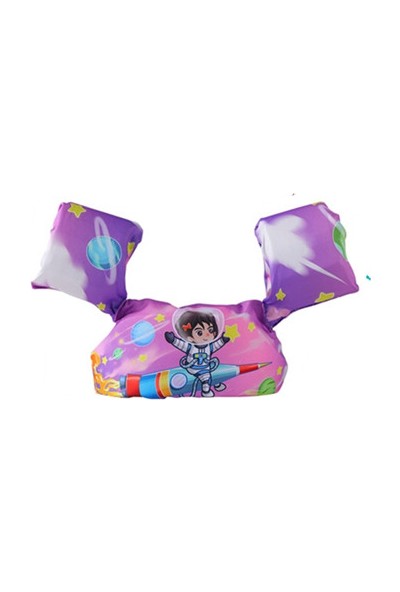 Çocuk Yüzme Köpük Kol Yüzük Bebek Yüzme Ekipmanları Yüzer Yüzük Su Kollu Yüzme Yelek (Astronot Kız) (Yurt Dışından)