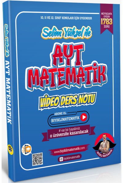 Bıyıklı Matematik Yayınları 2022 AYT Matematik Video Ders Notları Bıyıklı Matematik Yayınları 2022 AYT Matematik Video Ders Notları