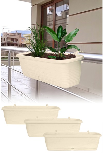 Meleni Home 3'lü Askılı Balkon Saksısı 8 Lt 51 cm Meleni Home 3'lü Askılı Balkon Saksısı 8 Lt 51 cm