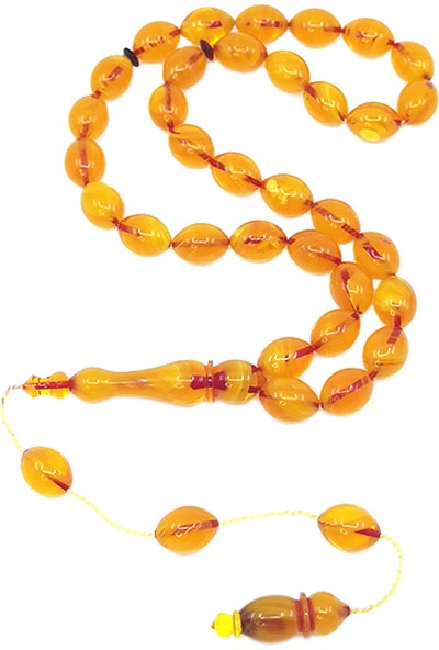 Vetesbih Sistemli Beyzi Kesim Ateş Kehribar Tesbih