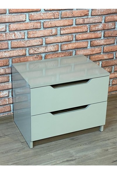 Ipek Mobilya Fulya 2 Çekmeceli Komodin ( Capucino )