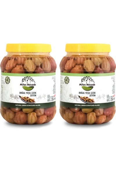 Milas Hasadı Doğal Çizik Yeşil Zeytin ( Yağlı Salamura ) 1kg (2'li Set) Milas Hasadı Doğal Çizik Yeşil Zeytin ( Yağlı Salamura ) 1kg (2'li Set)