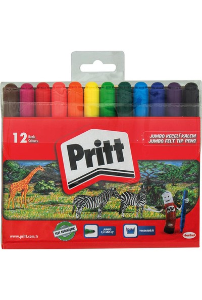 Pritt Jumbo Keçeli Kalem 12 Renk Pritt Jumbo Keçeli Kalem 12 Renk