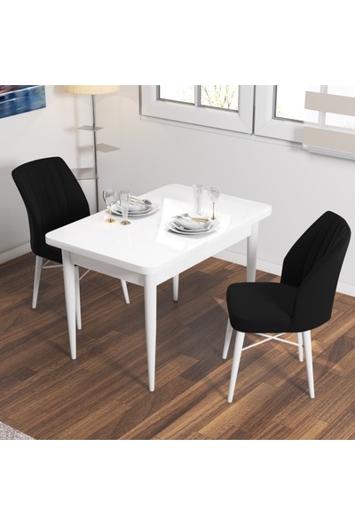 Rovena Lera Serisi Beyaz Sabit Mdf Yemek Masası Mutfak Masası Takımı + 2 Sandalye Rovena Lera Serisi Beyaz Sabit Mdf Yemek Masası Mutfak Masası Takımı + 2 Sandalye