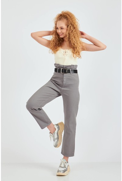 Coral Pamuklu Pantolon Gri