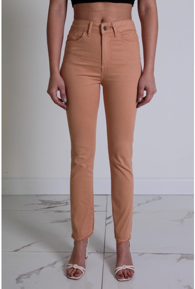 Coral Düz Pamuklu Pantolon Sütlü Kahve