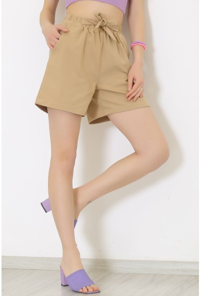 Beli Lastikli Şort Sütlükahve - 9280.1600.