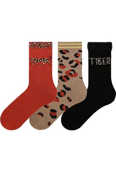 Semoor Leopar Desenli Kadın Çorabı
