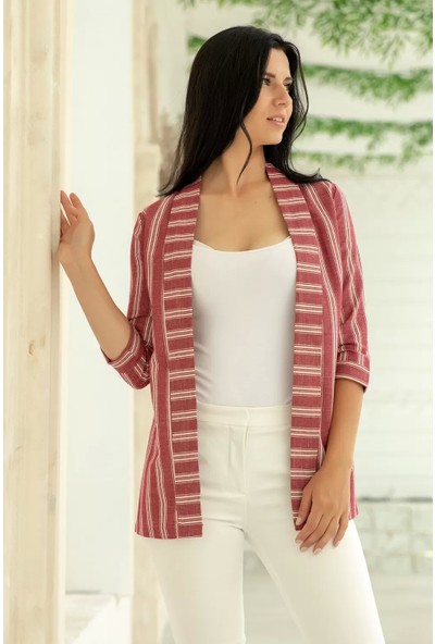Efem Çizgili Kapri Kol Ceket