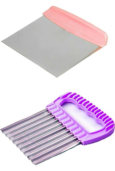 Tekno İstanbul Çelik Hamur Kesici Spatulası ve Sebze Patates Dilimleyici Şekilli Kesici 2'li Set Tekno İstanbul Çelik Hamur Kesici Spatulası ve Sebze Patates Dilimleyici Şekilli Kesici 2'li Set
