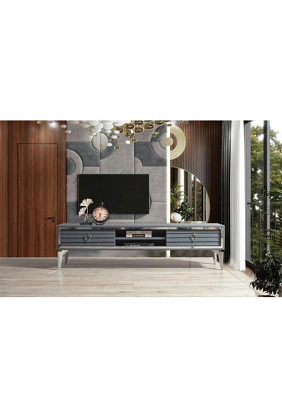 Bubu Home Panjurlu Tv Sehpası 160 cm Antrasit