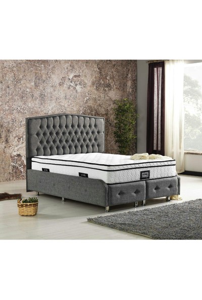 Bubu Home Motto Baza+Yatak+Başlık 180X200 Set Organik Ortopedik Yatak Seti 180X200