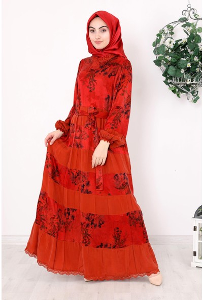 Misswhence Parça Desenli Ipek Elbise Oranj Misswhence Parça Desenli Ipek Elbise Oranj