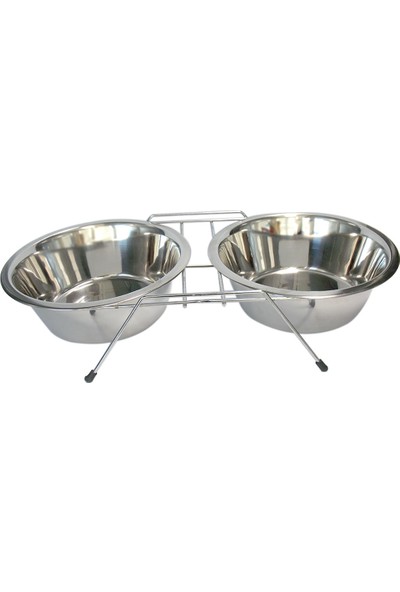 Tommy Tel Ayaklı İkili Çelik Mama Kabı 120 Oz
