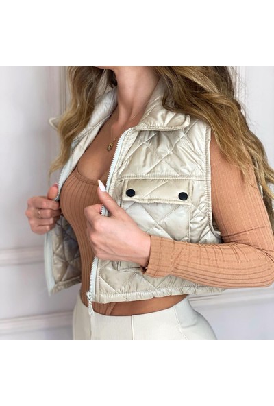 Tuba Kara Kısa Cepli Yelek