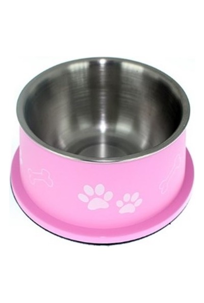 Zampa Pembe Desenli Cocker Mama ve Su Kabı 500ML Zampa Pembe Desenli Cocker Mama ve Su Kabı 500ML