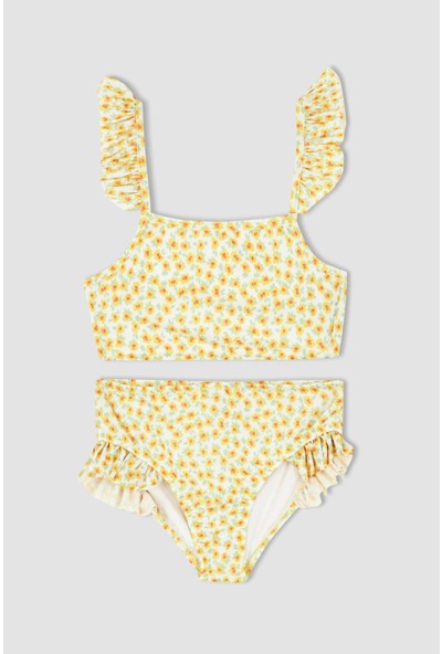 DeFacto Kız Çocuk Desenli Esnek Bikini Takım W7333A622SM