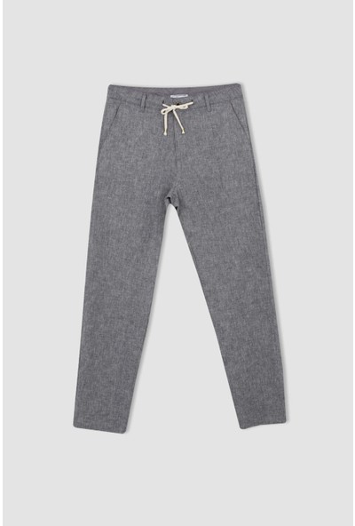DeFacto Relax Fit Beli Bağcıklı Keten PANTOLON N4987AZ22SM