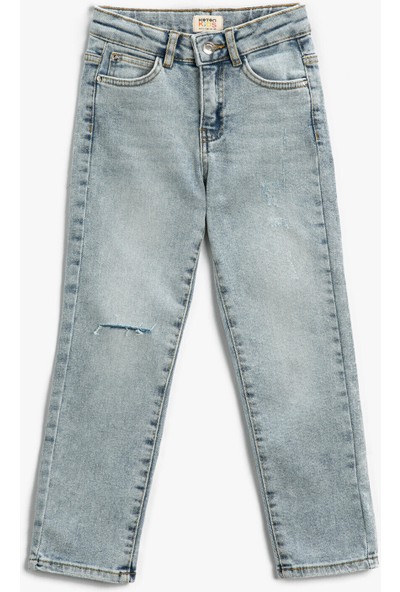 Koton Destroylu Slim Fit Kot Pantolon Pamuklu