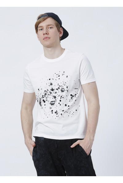 Black On Black E-Mokpo-2 Lastikli Baskılı Beyaz Erkek Sweat Şort