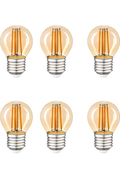Aral LED G45 6 Watt Sarı Işık(Günışığı) LED Dekoratif Rustik Ampul-6 Adet(6 Lı Paket) Aral LED G45 6 Watt Sarı Işık(Günışığı) LED Dekoratif Rustik Ampul-6 Adet(6 Lı Paket)