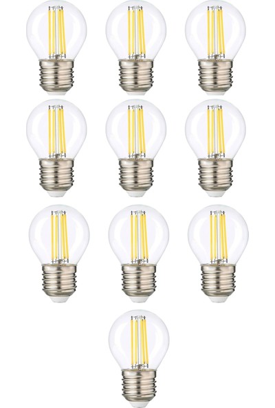 Aral LED G45 6 Watt Şeffaf Cam Beyaz Işık LED Dekoratif Rustik Ampul-10 Adet (10 Lu Paket) Aral LED G45 6 Watt Şeffaf Cam Beyaz Işık LED Dekoratif Rustik Ampul-10 Adet (10 Lu Paket)